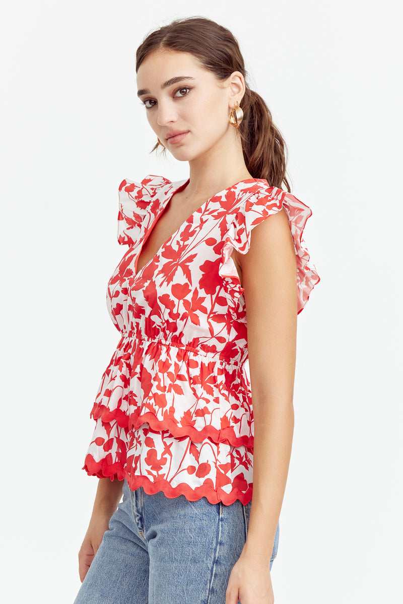 Sena Ruffled Peplum Top | Adelyn Rae
