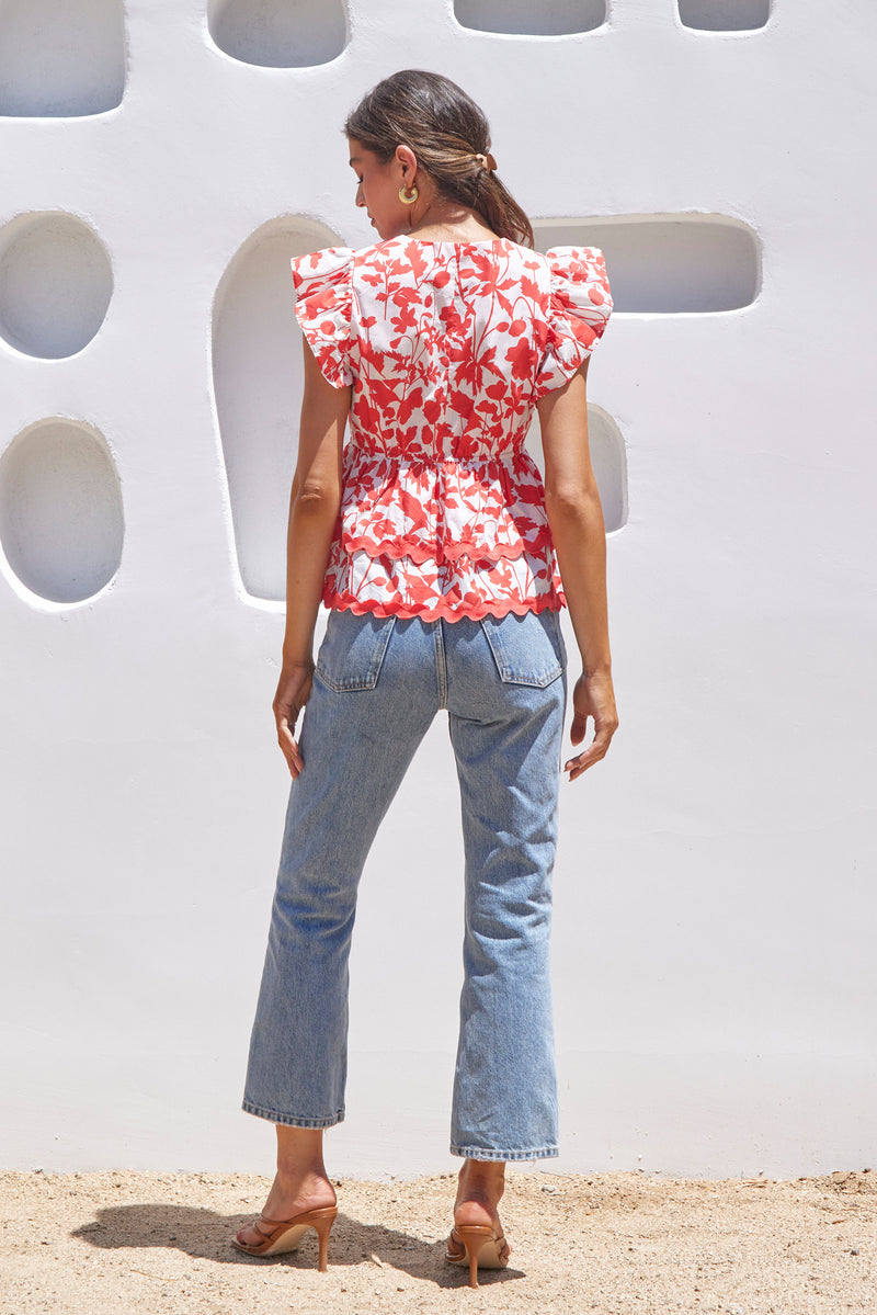 Sena Ruffled Peplum Top | Adelyn Rae