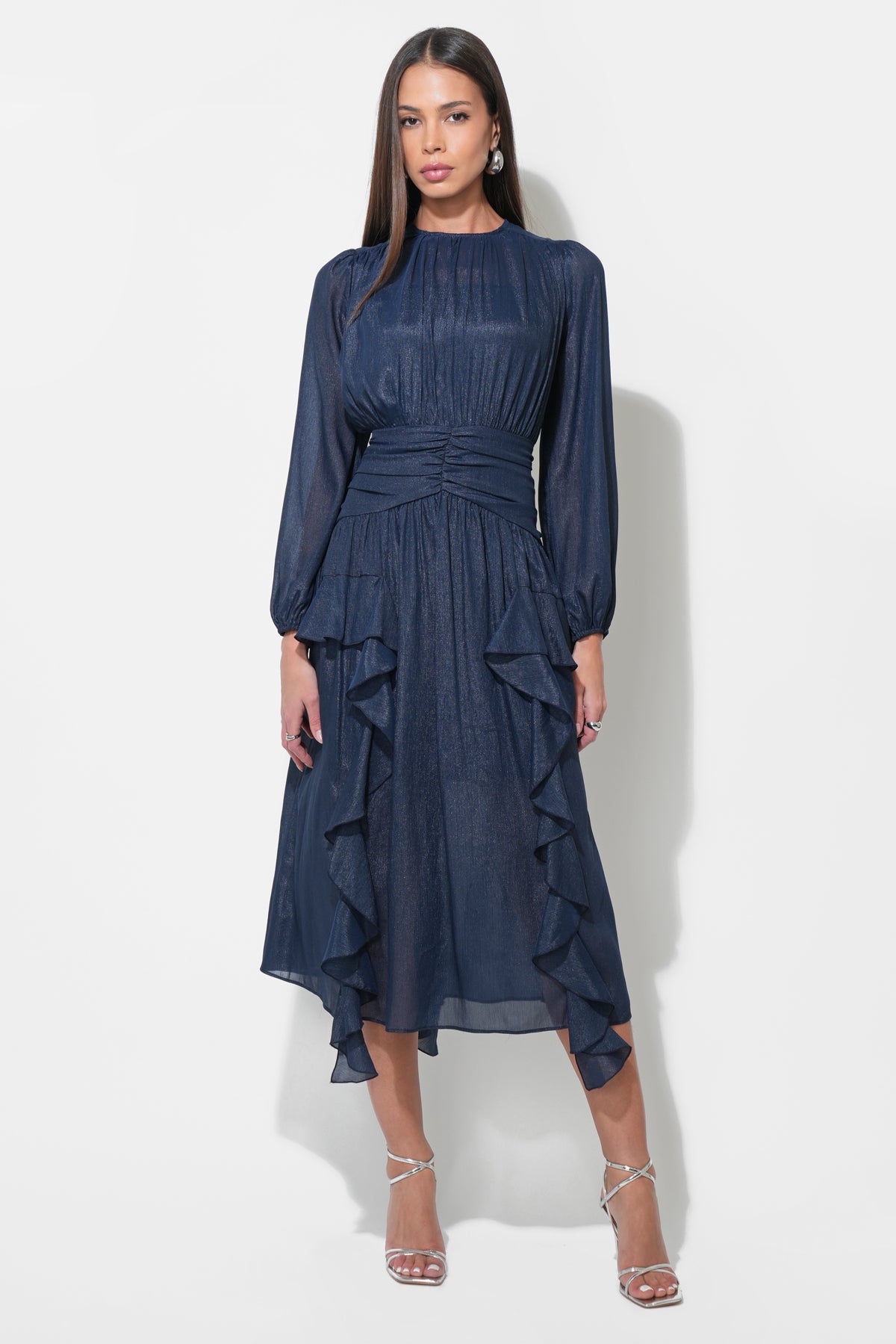 Marlowe Ruffle Maxi Chiffon Dress | Adelyn Rae